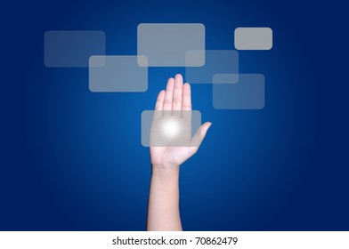 Hand Touching Text Box On Screen Stock Illustration 70862479 | Shutterstock