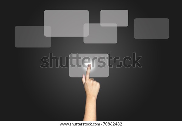Hand Touching Text Box On Screen Stock Illustration 70862482 | Shutterstock