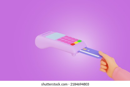 Hand Using Card Swipe Machine 3d Stock Illustration 2184694803 ...