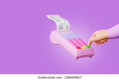 Hand Using Card Swipe Machine 3d Stock Illustration 2184694817 ...
