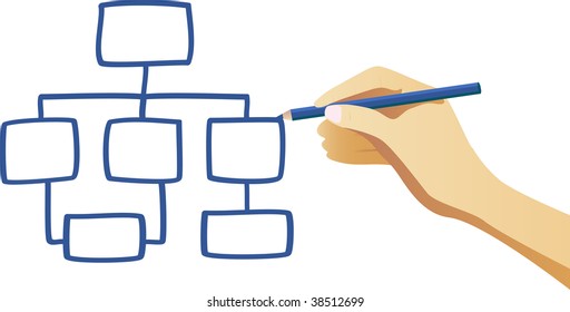 Hand Writing Organization Chart Vector Image Stock Illustration 38512699