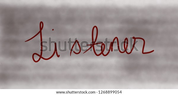 Hand Written Listener Cursive Typography Counseling Stock Illustration ...