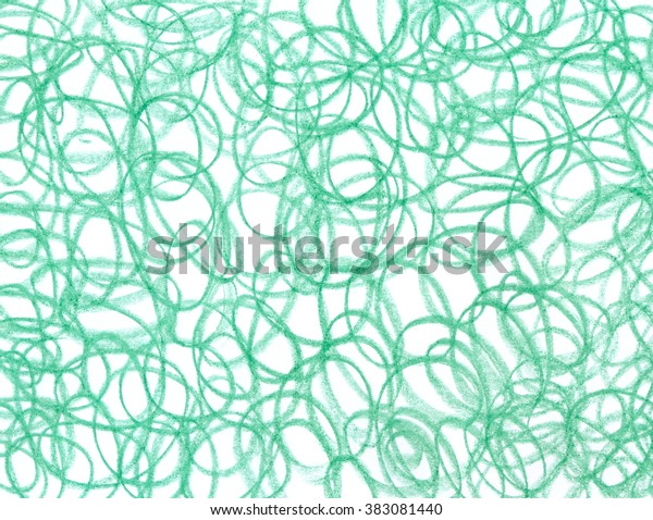 Handdrawn Crayon Circular Scribble Background Green Stock Illustration ...