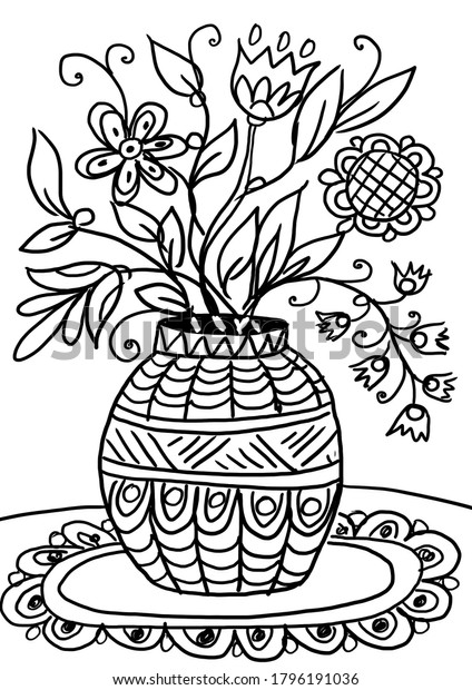 Handdrawn Decorative Printable Coloring Sheets Coloring Stock ...