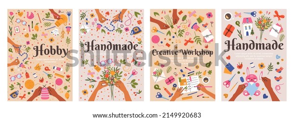 Handmade Arts Hobbies Posters Creative Workshop Stock Illustration ...