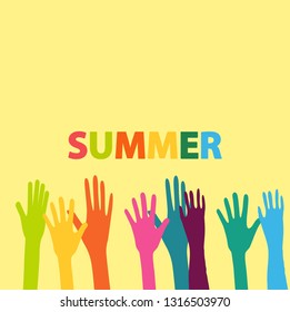 Hands Background Summer Stock Vector (Royalty Free) 1069874387 ...