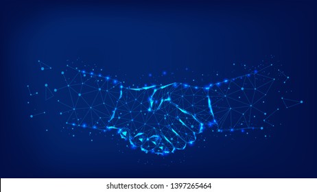 Handshake Triangles Luminous Points Concept Successful Stock ...
