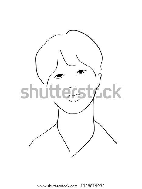 Handsome Man Different Posture Line Art Stock Illustration 1958819935 ...