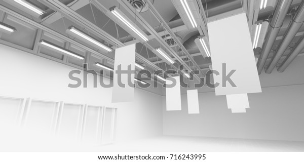 Hanging Posters Store Ceiling 3d Rendering Stock Illustration 716243995 ...