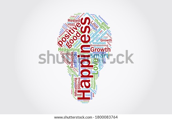 Happiness Word Cloud Shape Concept Stock Illustration 1800083764 ...