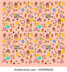 Happy Birthday Background Texture Pattern Stock Illustration 1929090632 ...