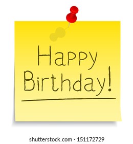 Happy Birthday Postit Note Stock Illustration 151172729 | Shutterstock