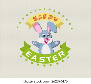 Cute Rabbit Easter Egg Happy Easter Stock Vector (Royalty Free ...