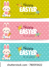 Happy Easter Banners Cute Bunny Stock Illustration 780593422 | Shutterstock
