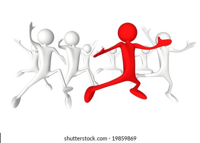 3d Man Finish Line Win Stock Illustration 138646883