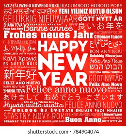 Happy New Year Different Languages Celebration Stock Vector (Royalty ...