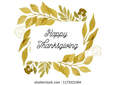 Happy Thanksgiving Rectangular Frame Made Autumn Stock Illustration ...