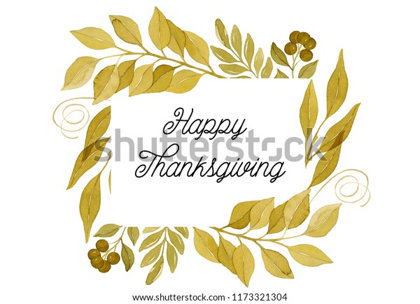 Happy Thanksgiving Rectangular Frame Made Autumn Stock Illustration ...