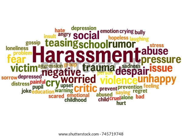 Harassment Word Cloud Concept On White Stock Illustration 745719748