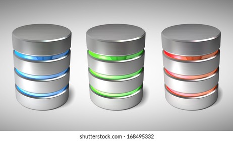 Hard Disk Database Icons Isolated On Stock Illustration 167442308