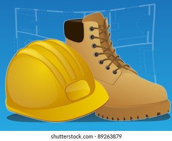 Hard Hat Work Boots Stock Illustration 89263879 | Shutterstock