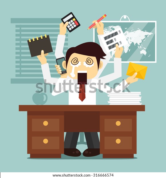Stock ilustrace „Hard Work Flat Illustration Concept Hardworking“ 316666574