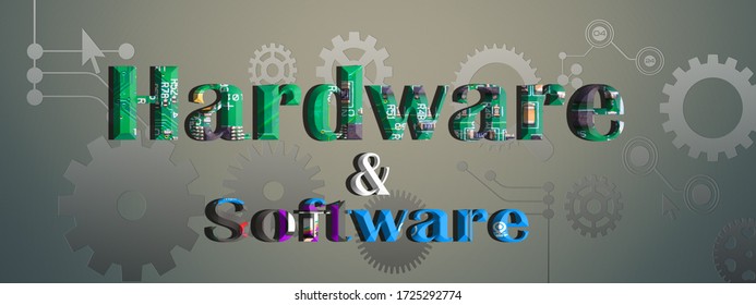 Hardware Software Word 3d Render Design Stock Illustration 1725292774 ...