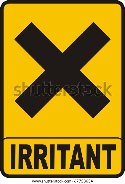 Harmful Irritant Symbol On Rectangular Orange Stock Illustration 67753654