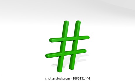 Hash 3d Icon Casting Shadow 3d Stock Illustration 1895131444 | Shutterstock