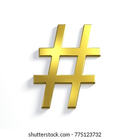 Hash Tag 3d Render Illustration Isolated Stock Illustration 775123888
