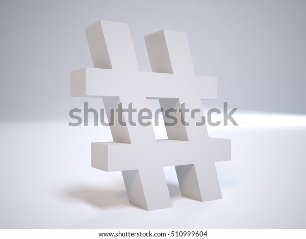 Hashtag 3d Model Stock Illustration 510999604