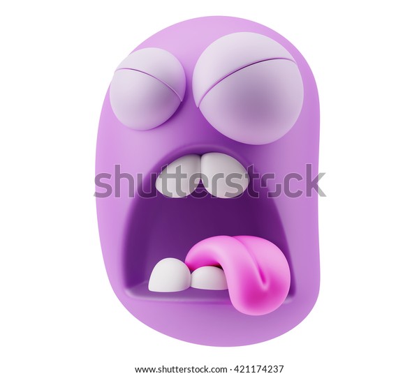 Hate Emoticon Character Face Expression 3d Stock Illustration 421174237 ...