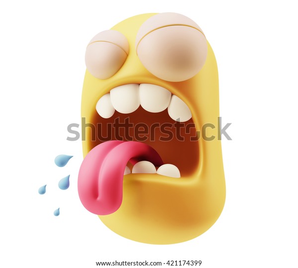 Hate Emoticon Character Face Expression 3d Stock Illustration 421174399 ...