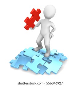 Have Found Solution 3d Man Jigsaw Stock Illustration 556846927 ...