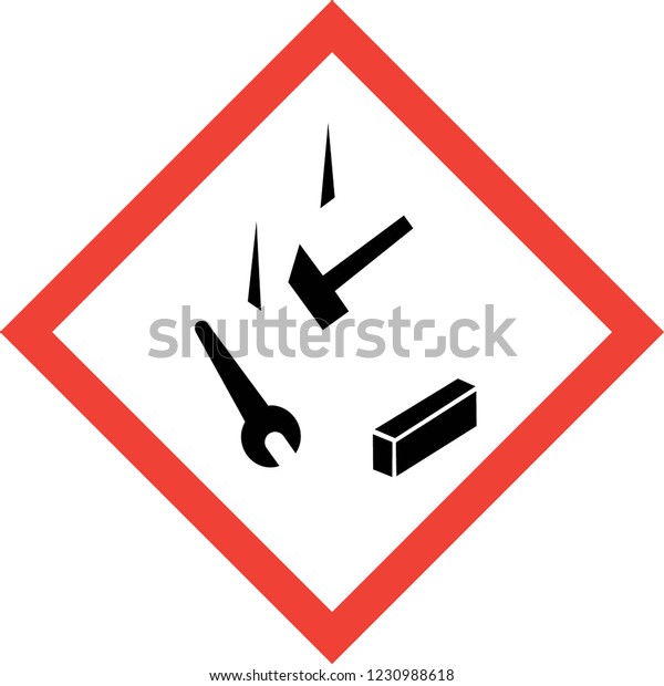 Hazard Sign Falling Objects Symbol Stock Illustration 1230988618 ...
