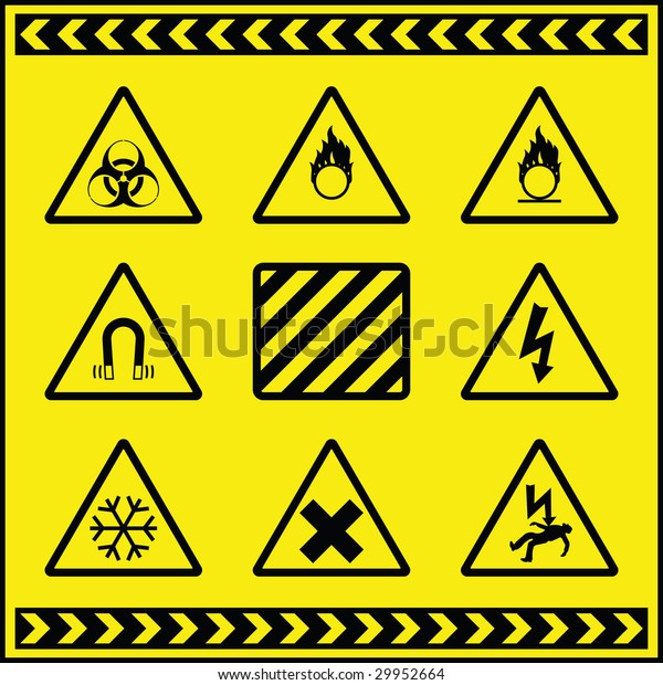 Hazard Warning Signs 3 Stock Illustration 29952664 | Shutterstock