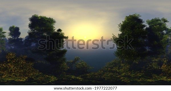 Hdri Environment Map Round Panorama Spherical Stock Illustration 1977222077