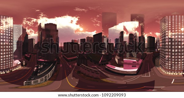 Hdri Equirectangular Projection Spherical Panorama Cityscape Stock ...