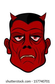 Vector Illustration Red Devil Head Cartoon Stock Vector (Royalty Free ...