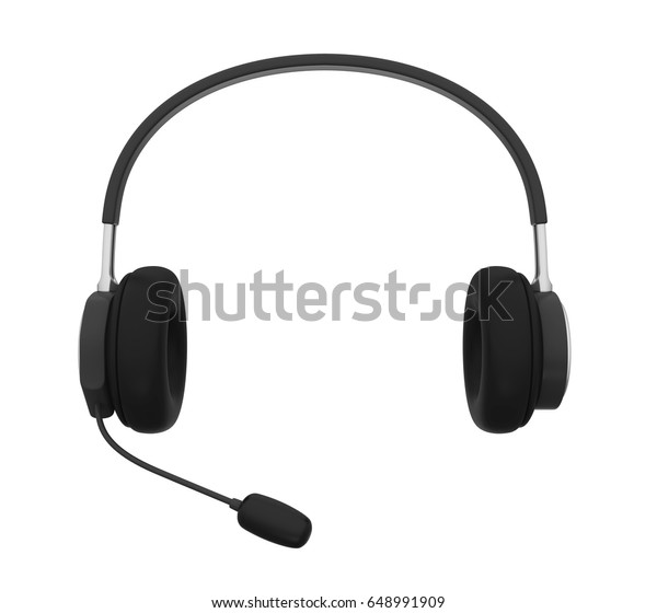 Headset Microphone Isolated 3d Rendering Stock Illustration 648991909 ...