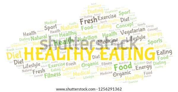 Healthy Eating Word Cloud Stock Illustration 1256291362 | Shutterstock