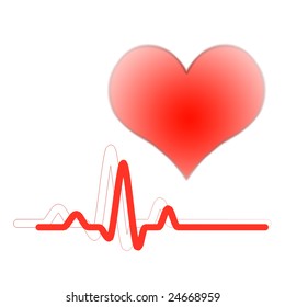 Throbbing Heart Heart Cardiogram Flat Style Stock Vector (Royalty Free ...