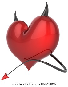 Heart Devil Satan Colored Shiny Red Stock Illustration 86843806 ...