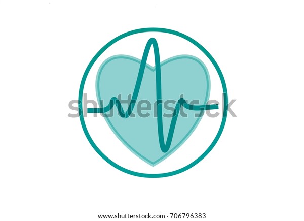 Heart Echo Pulse Wave Symbol Illustration Stock Illustration 706796383