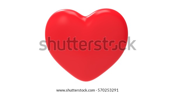 Heart Shape White Background 3d Render Stock Illustration 570253291 ...