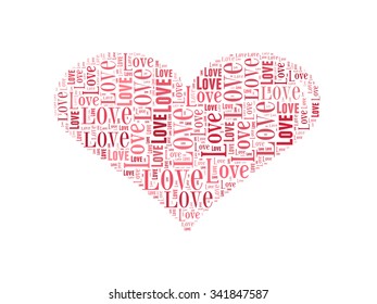 Heart Shape Word Cloud Made Words: ilustración de stock 342029327 ...