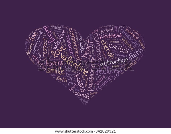Heart Shape Word Cloud Made Words Stock Illustration 342029321 ...