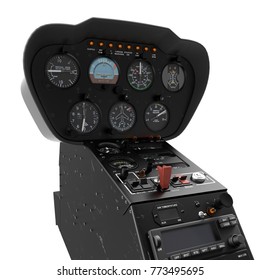 Helicopter Instrument Control Panel On White Stock Illustration ...