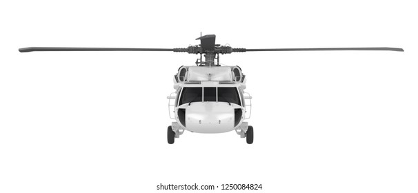 Military Helicopter Front View 3d Rendering: ilustrações stock ...