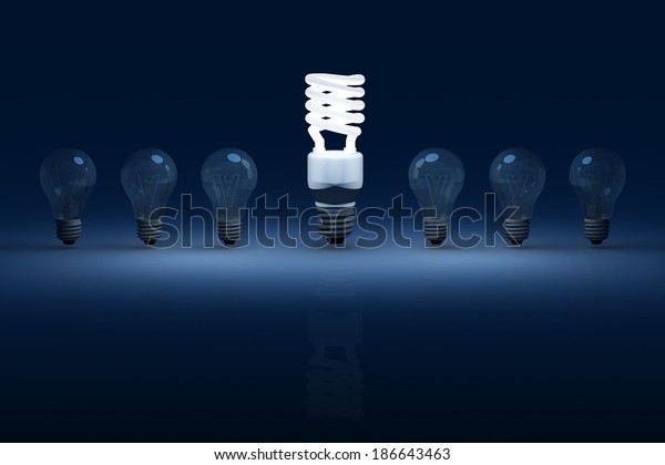 Helix Light Bulbs3d Render Outstanding Brightness Stock Illustration ...